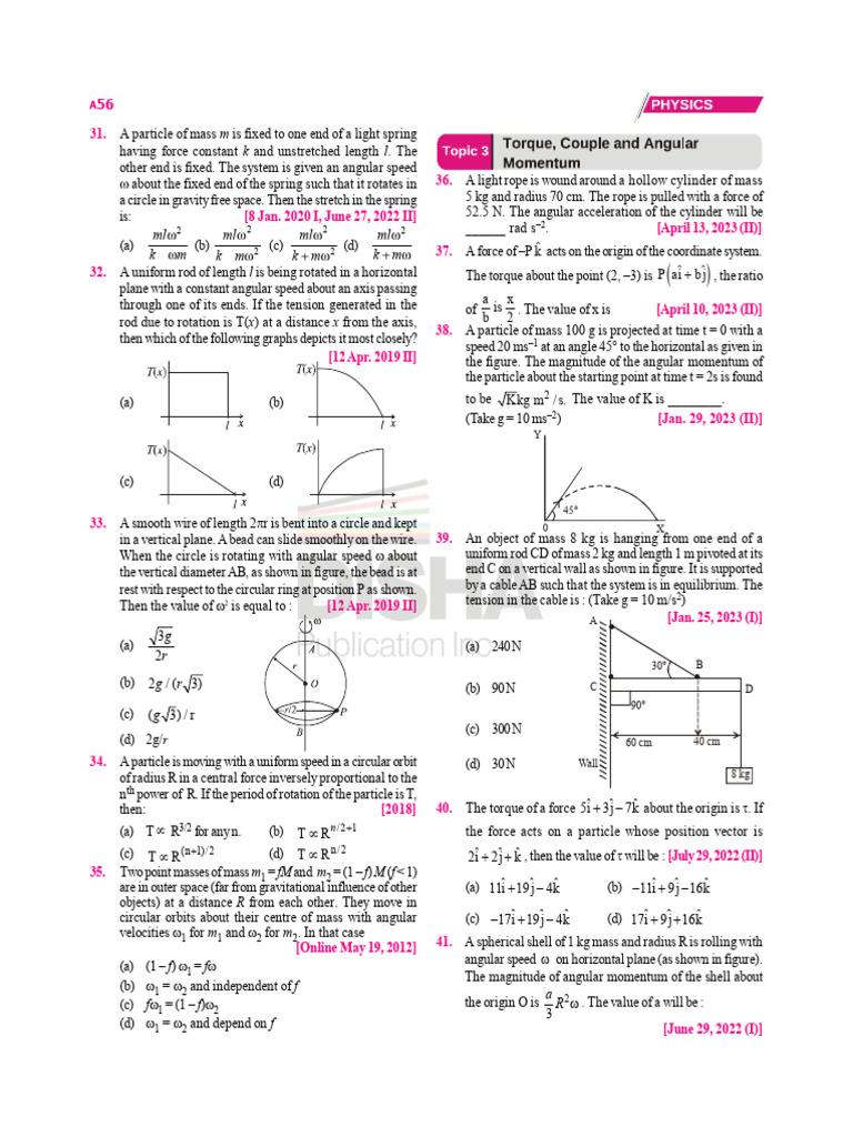 Free Sample Disha 144 JEE Main Physics Online 2023 2012 Offline 2018 2002 Chapter Wise Topic ...