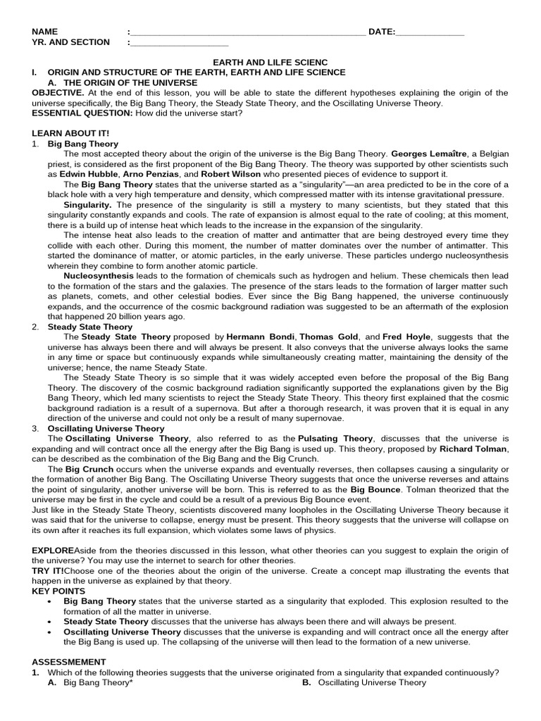 The Origin of The Universe - Solar System | PDF | Planets | Universe