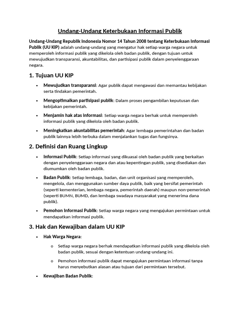 4.Undang-Undang Keterbukaan Informasi Publik | PDF 4.Undang-Undang Keterbukaan Informasi Publik | PDF