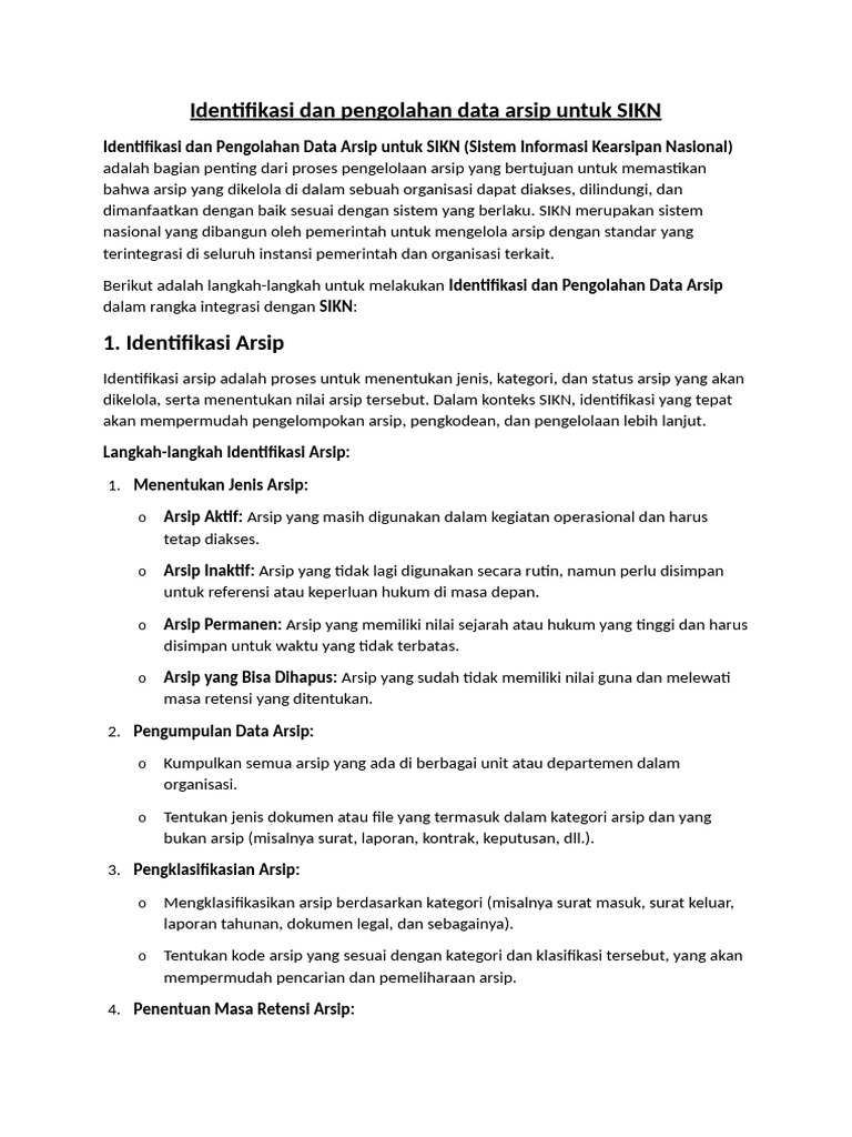 11.identifikasi Dan Pengolahan Data Arsip Untuk SIKN | PDF | Komputer
