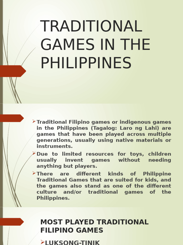 Traditional Filipino Games for Kids | PDF | Psychological Concepts ...