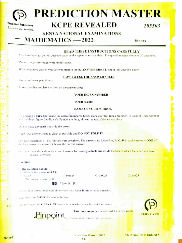 Std. 8 KCPE Revealed Mathematics | PDF | Area | Elementary Geometry