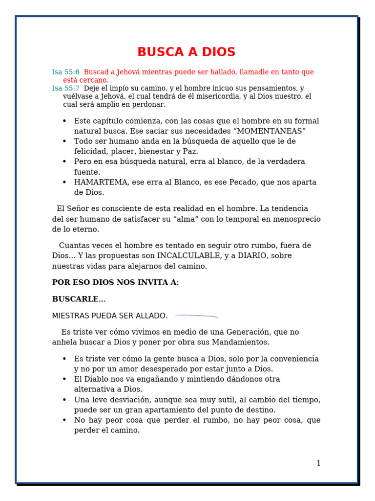 Busca a Dios y Encuentra Paz | PDF | Pecado | Dios