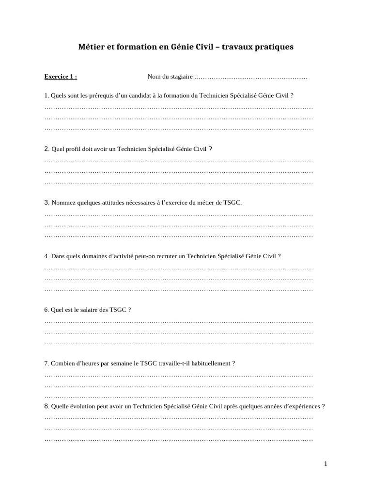 Exercices Et TP (Métier Et Formation) | PDF