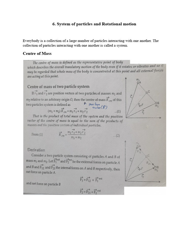 System of Particles and Rotational Motion - Part 1.doc (1) - Removed | PDF | Philosophy