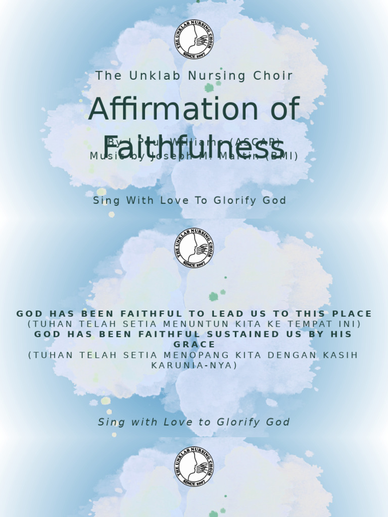 Affirmation of Faithfulnes - TUNC | PDF | Language Arts & Discipline ...