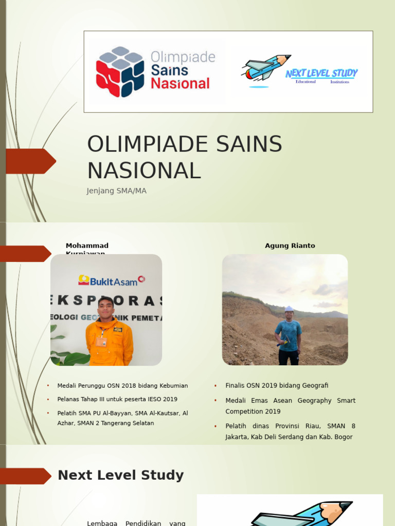 Presentasi Nls - Olimpiade Sains Nasional | PDF | Sains & Matematika