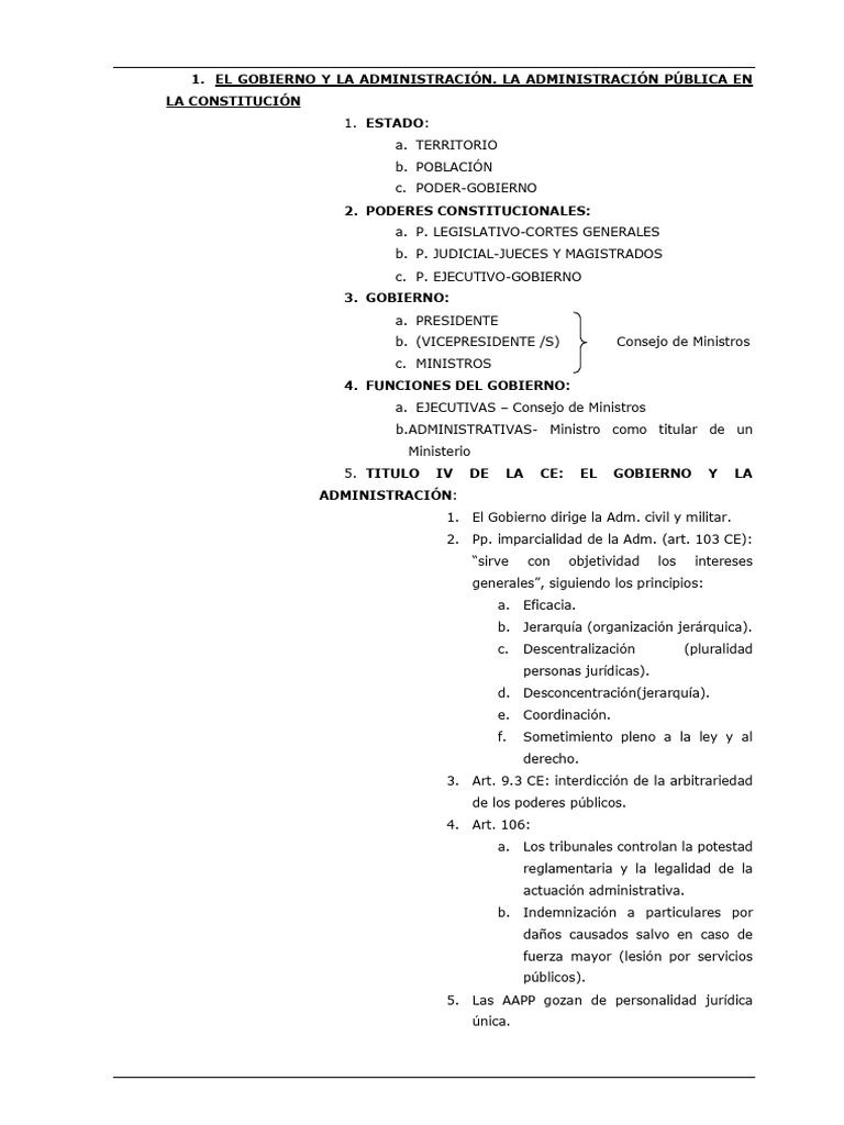 Esquema Ley Gobierno y LEY 40 | PDF | España | Administración Pública
