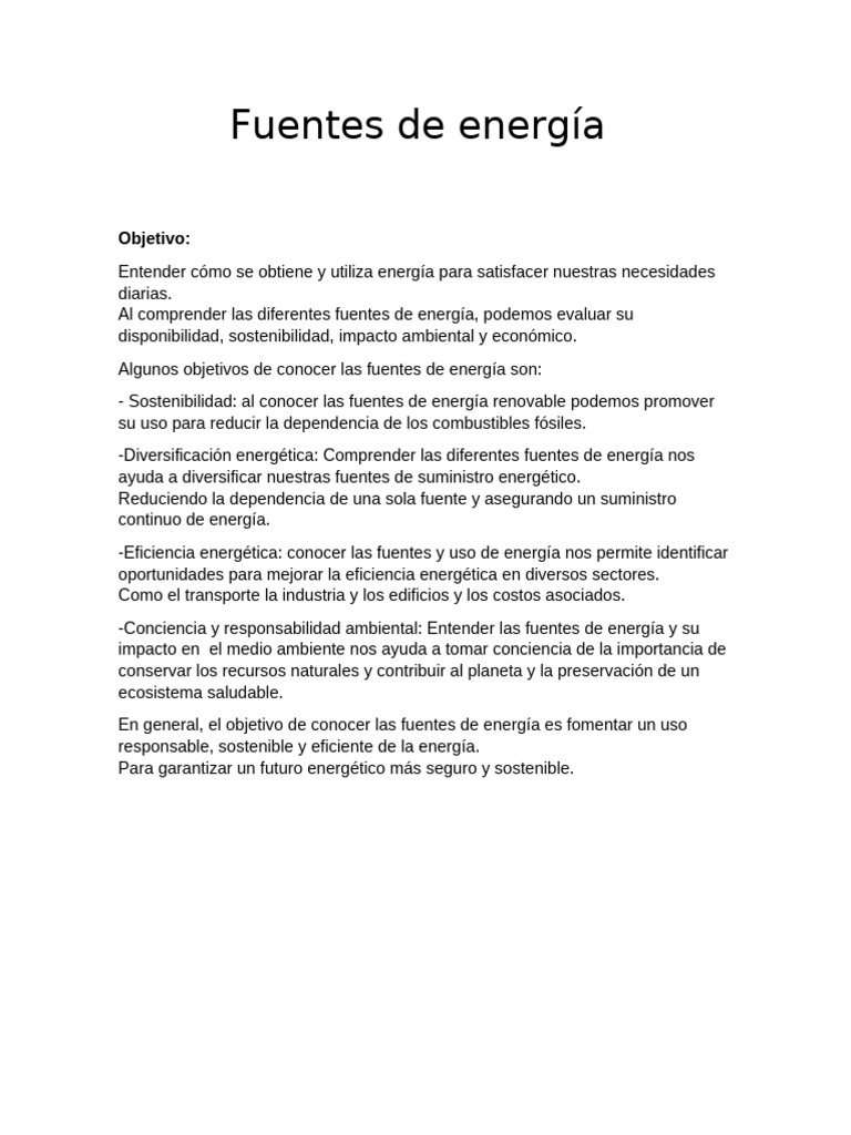 Fuentes de Energia | PDF | Desarrollo energético | Energía renovable