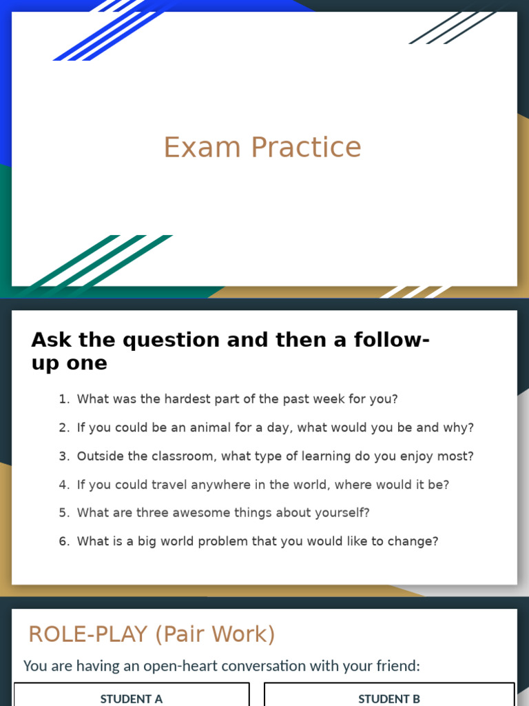 Oral Practice: Role-Play Conversations | PDF
