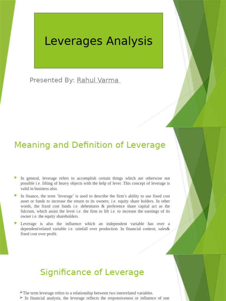 Financial Managment Leverges Analysis | PDF | Leverage (Finance) | Dividend
