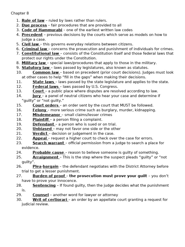 Chapter8Flashcards | PDF | Law Of The United States | Prosecutor