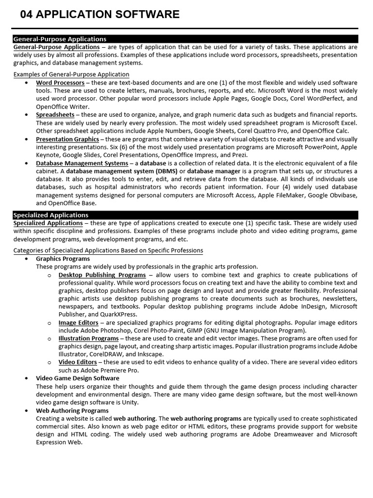 04 Application Software | PDF | Application Software | Databases