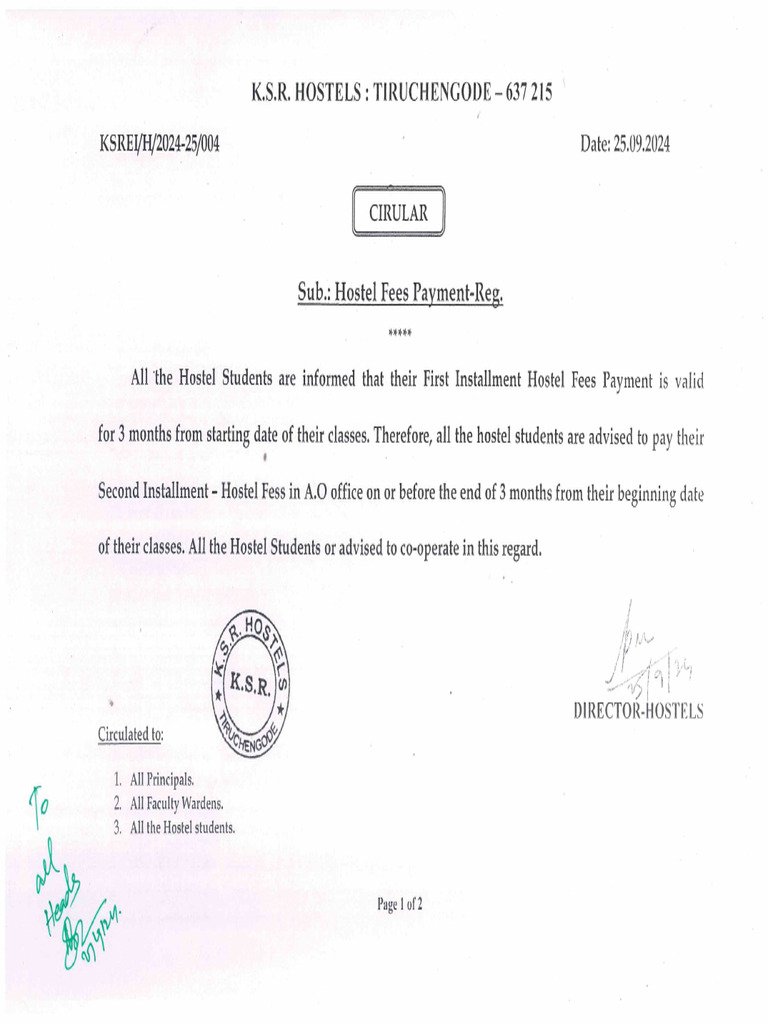 113 - Hostel Fee Payment | PDF