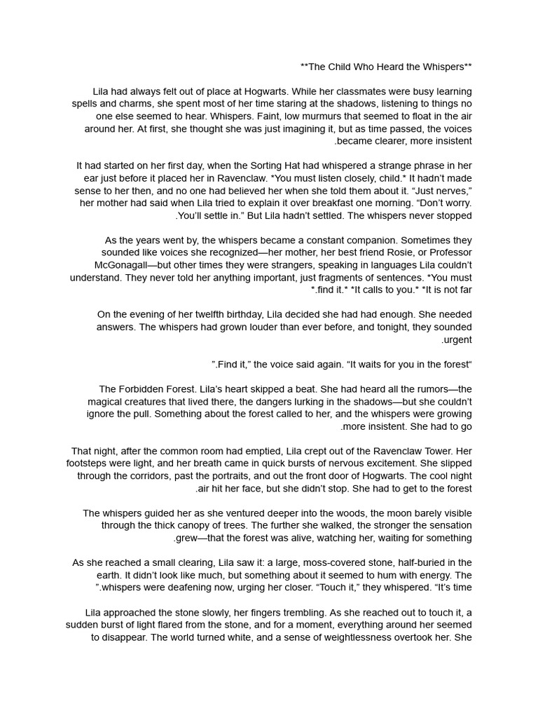 The Child Who Heard The Whispers | PDF