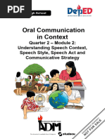 Oral Com q2 Module 1 | PDF | Learning | Conversation