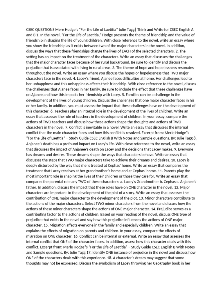 CSEC QUESTIONS Mere Hodge | PDF | Social Psychology | Psychology