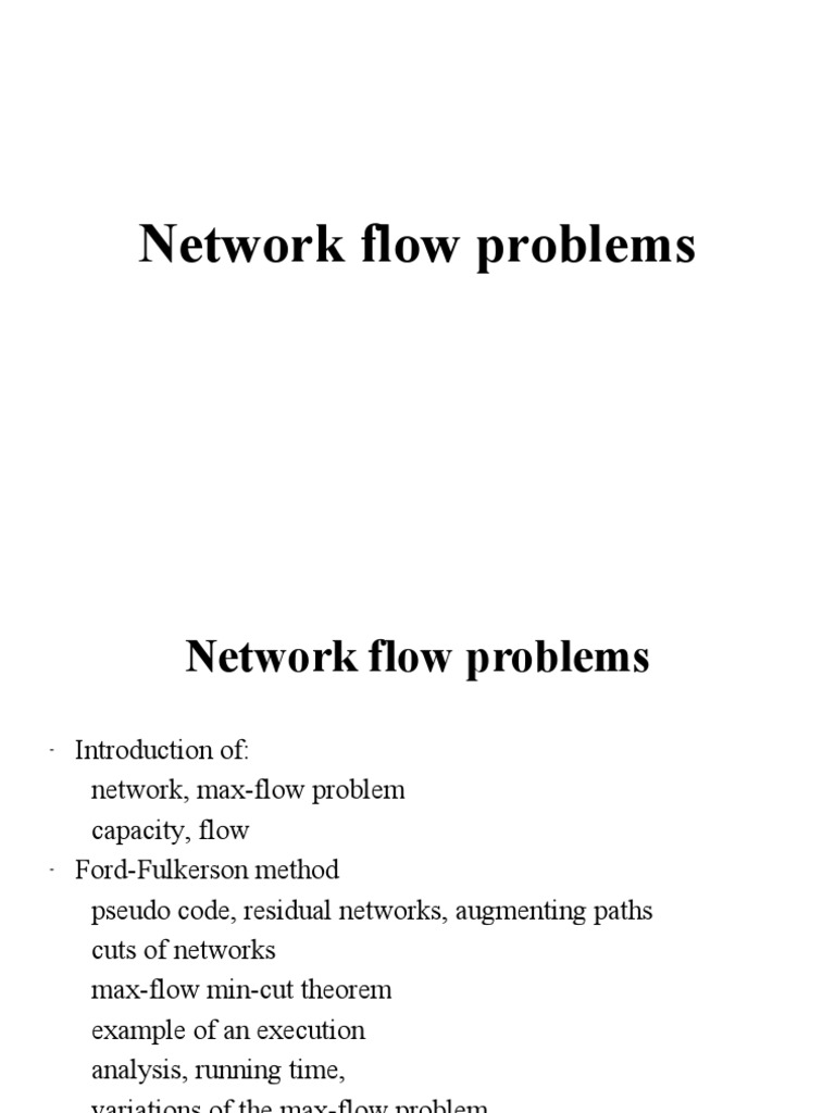 Network Flow Problems | PDF | Visual Cortex | Combinatorics
