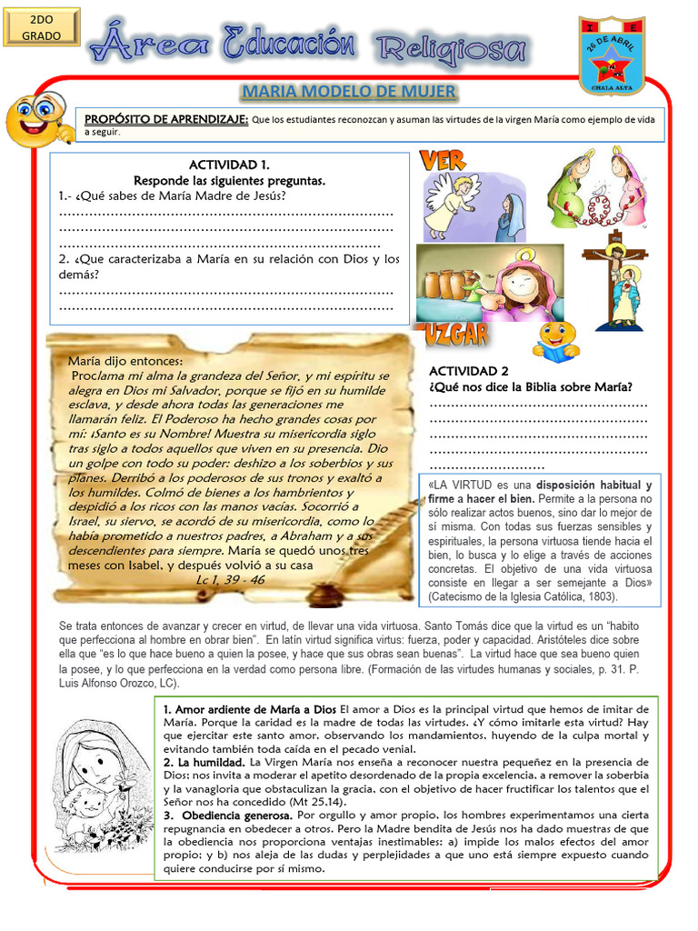 Maria Modelo de Mujer | PDF | María, madre de Jesús | Virtud