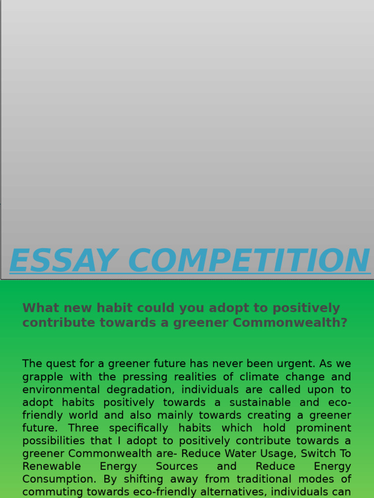 Essay Competition | PDF | Renewable Energy | Wind Power