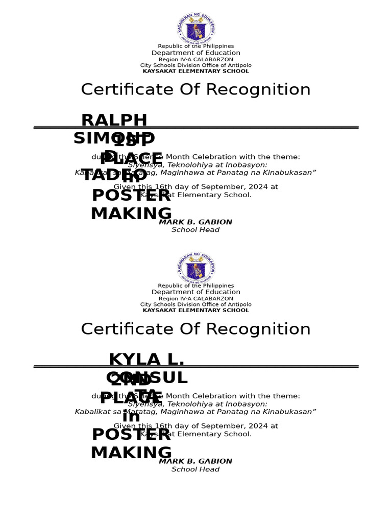 Sample Certificate 2024 | PDF