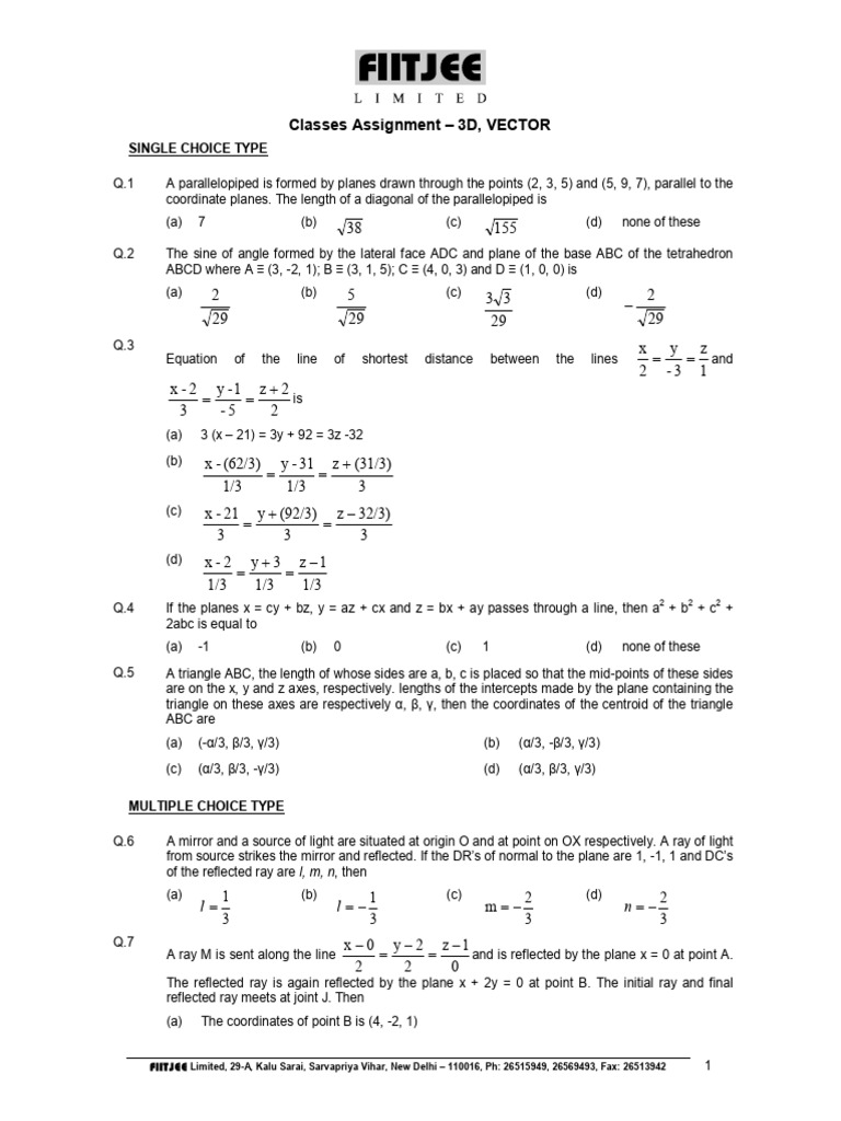Quiz-3d, Vec | PDF | Sphere | Triangle