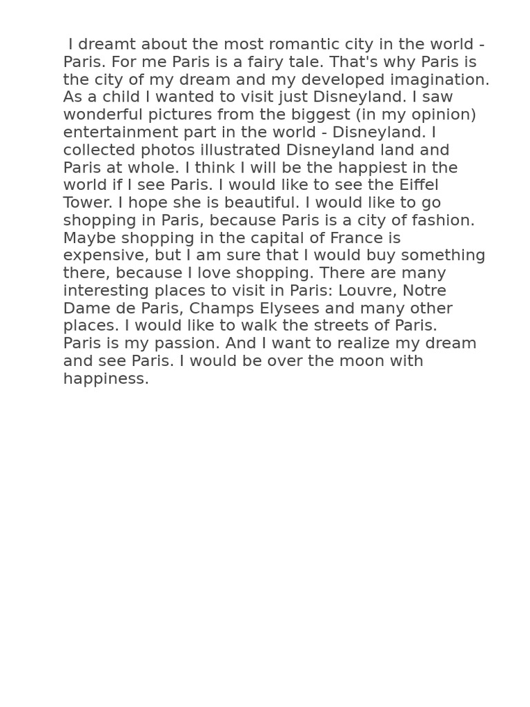 Dreaming of Paris: A Romantic Escape | PDF | Poetry