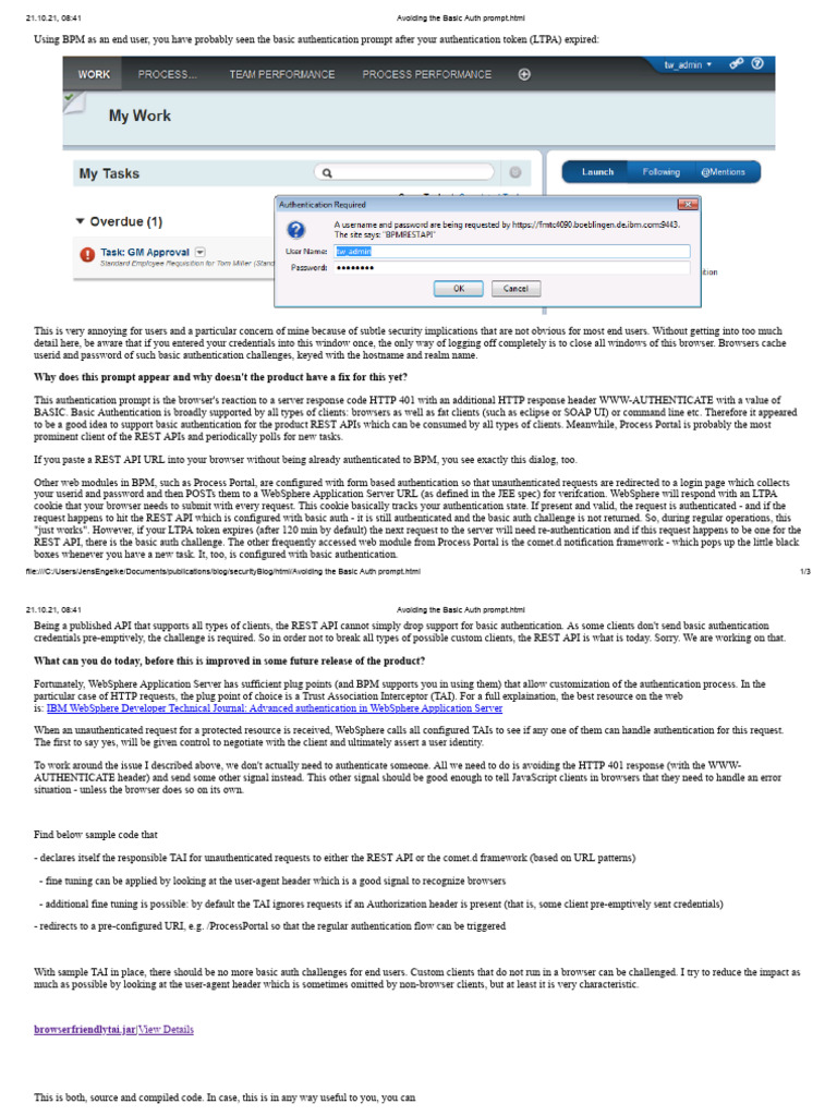 Avoiding The Basic Auth Prompt - HTML | PDF | Http Cookie | Hypertext