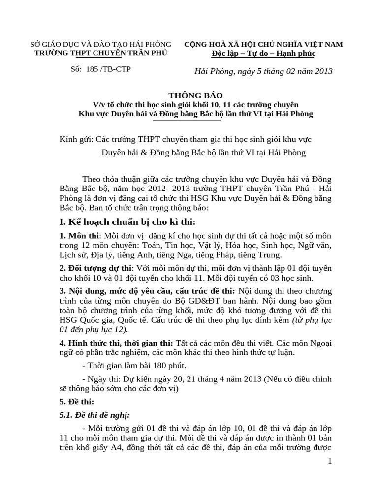 THÔNG - BÁO - DHBB LAN VI - Tai - HP | PDF