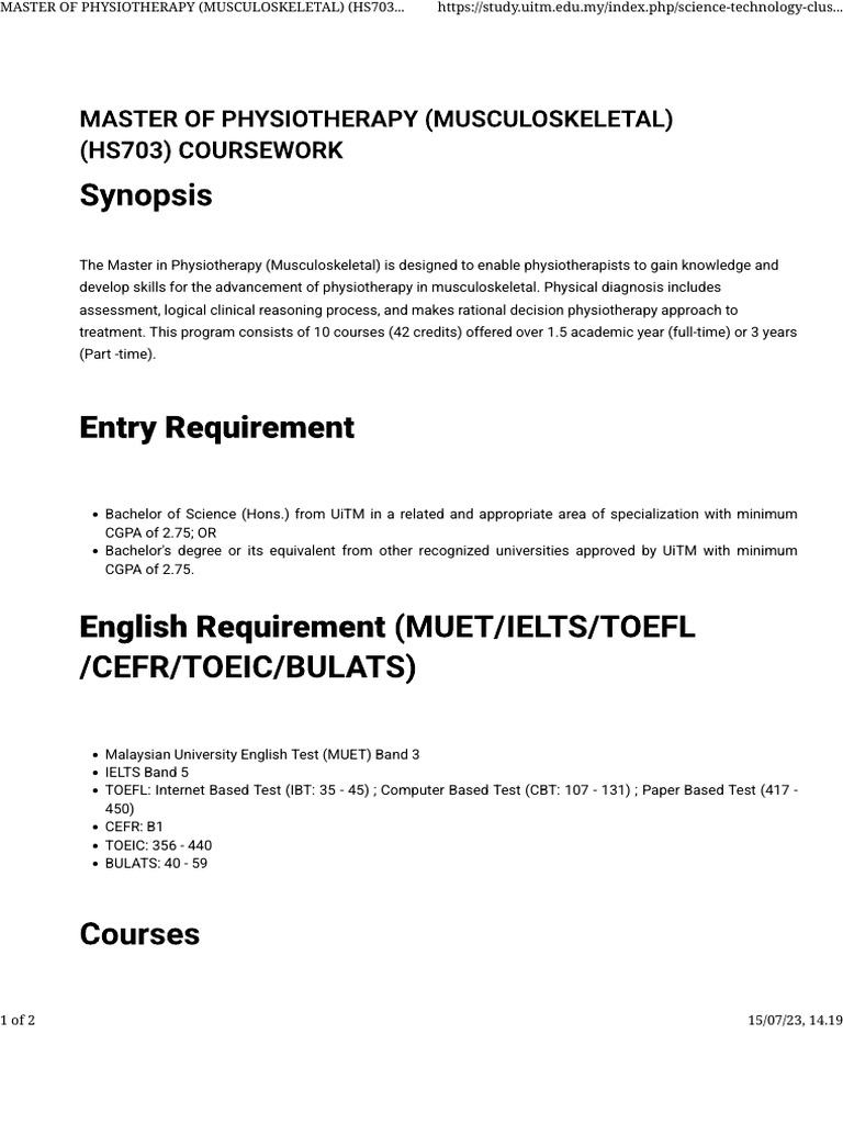 Rincian UiTM - Course Work | PDF