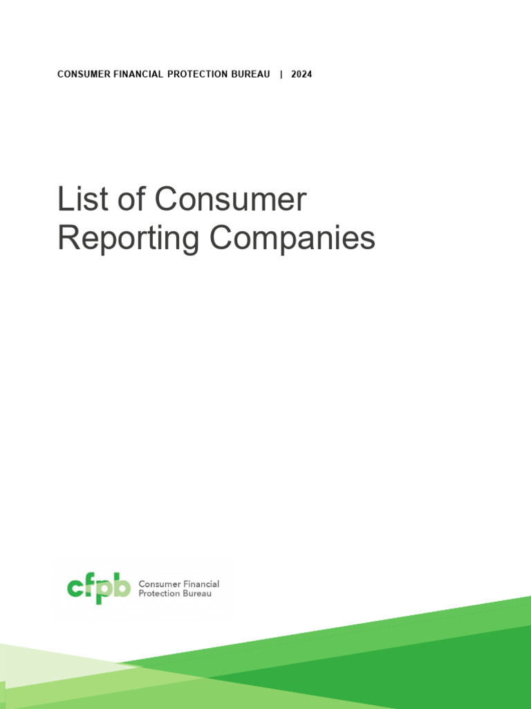 Large List of Consumer Reporting Agencies | PDF | Credit History ...