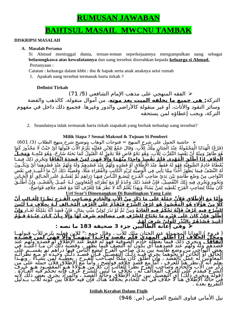 Rusem MWC Nu Tambak Edit | PDF