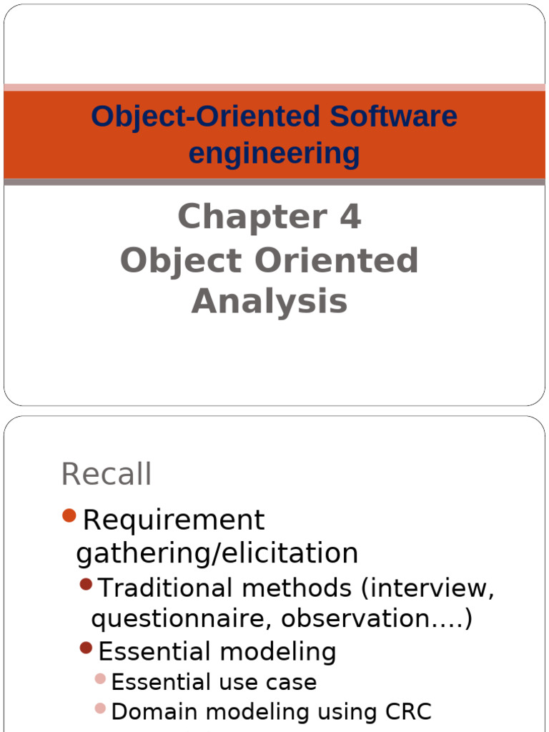 Object Oriented SAD-Chapt 4 Part I | PDF | Use Case | System