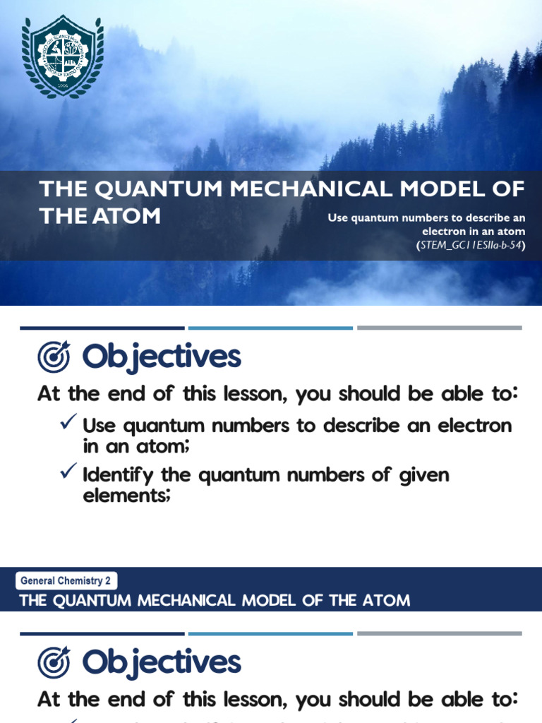 Quantum Mechanical Model of the Atom | PDF | Chemistry | Atomic Orbital