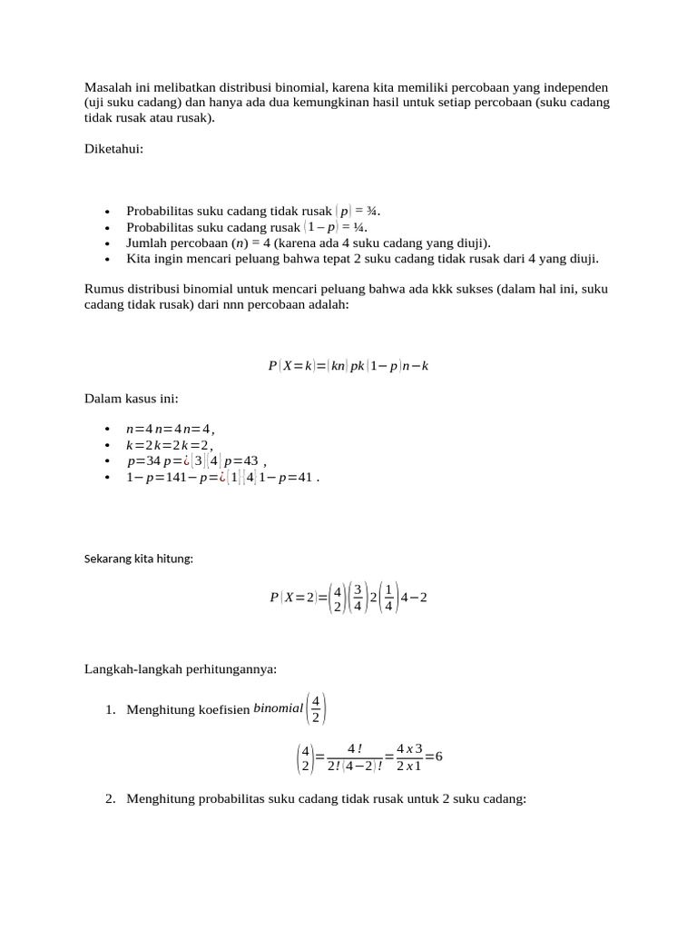 Masalah Ini Melibatkan Distribusi Binomial | PDF | Metode & Bahan Ajar