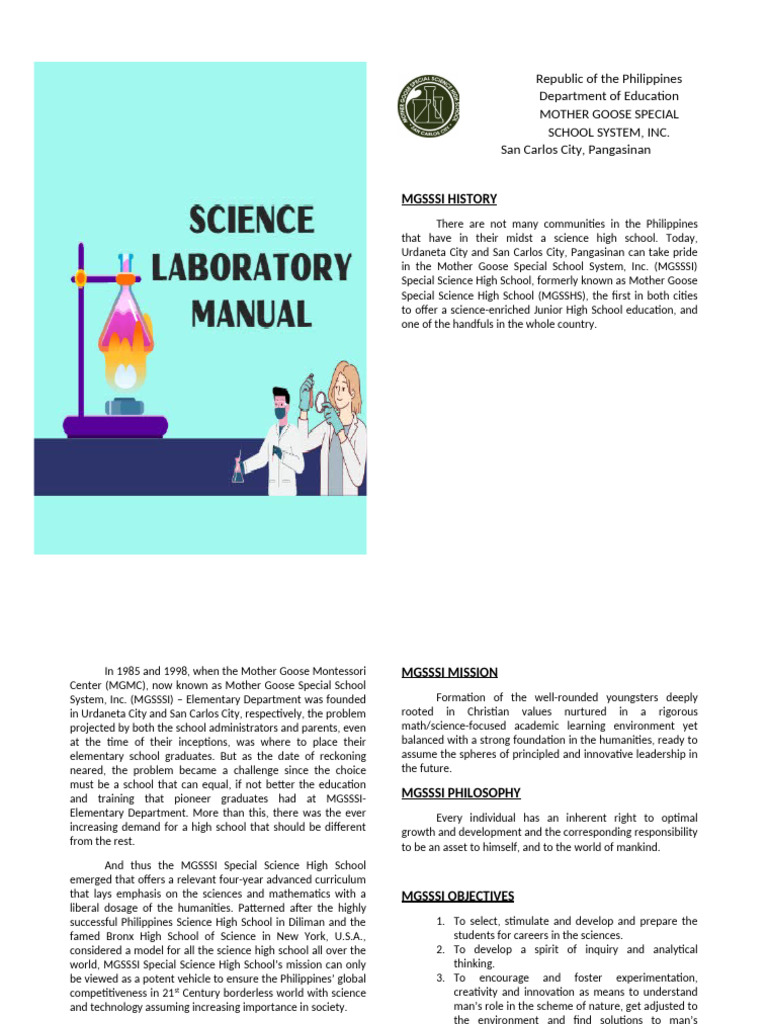 Science Laboratory Manual | PDF | Fires | Toxicity