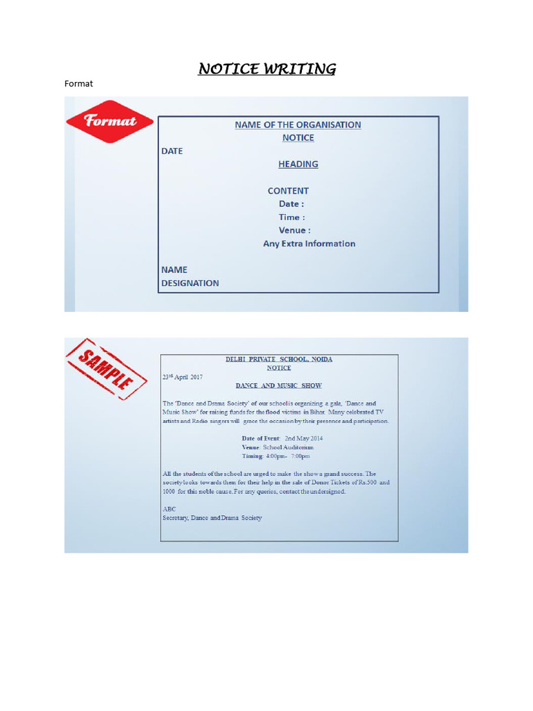 Notice Writing Sample | PDF
