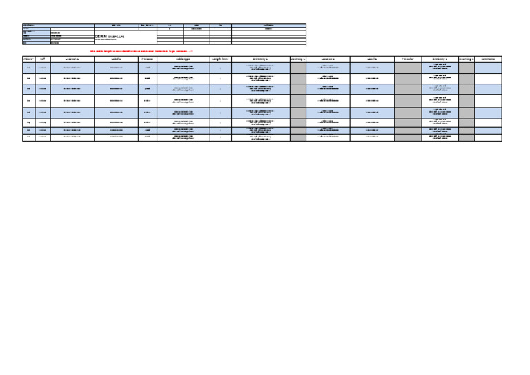HL-LHC2kA-10V Auxiliary Power Module Cables List | PDF | Electrical ...
