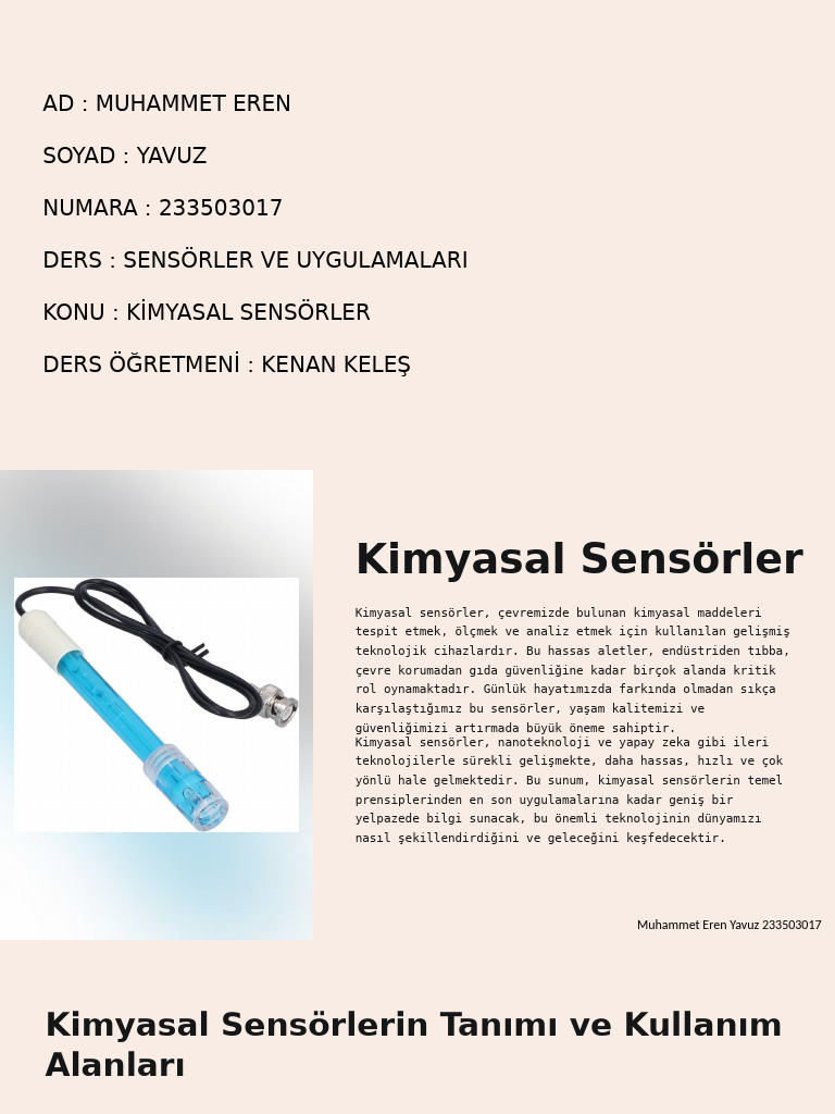Kimyasal Sensorler EREN | PDF