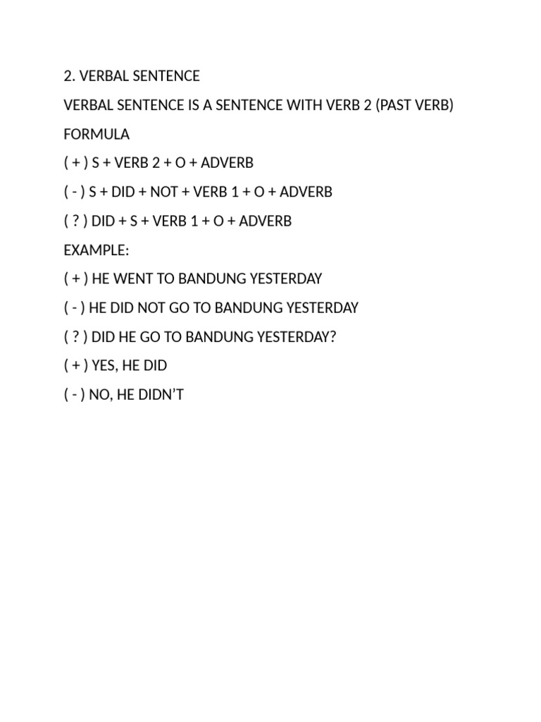 Verbal Sentence | PDF