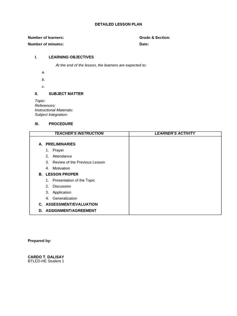 Beced Detailed Lesson Plan | PDF