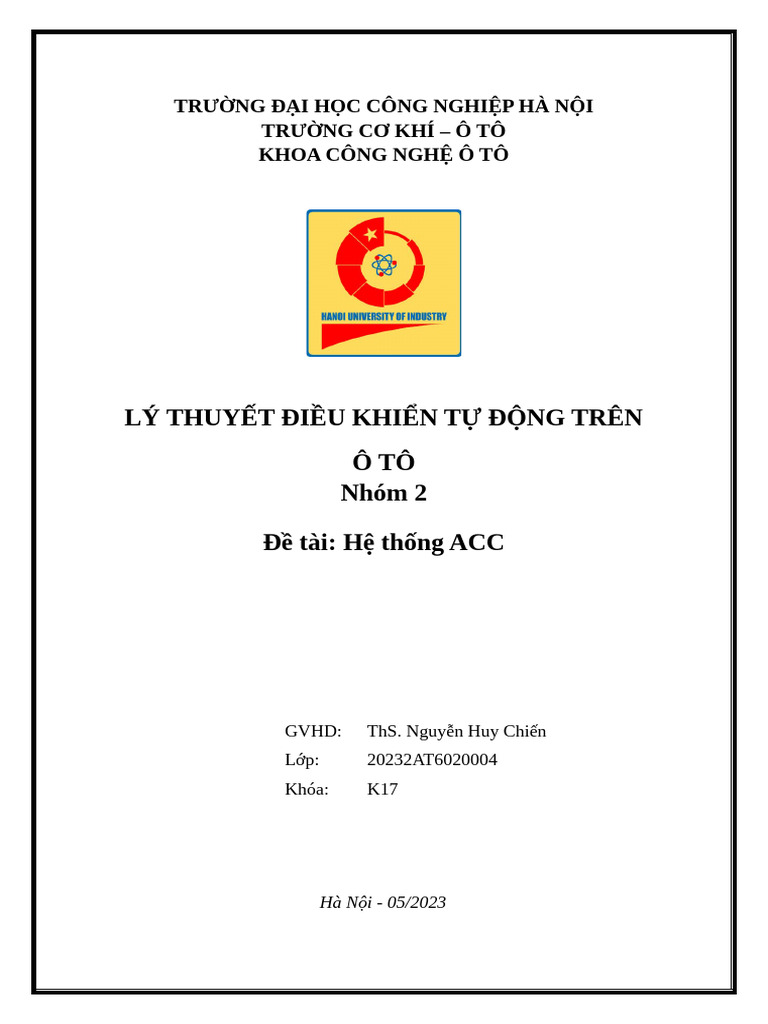 Adaptive Cruise Control System | PDF