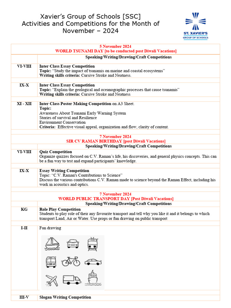 SSC Activities November 2024 AY 2024-2025 | PDF