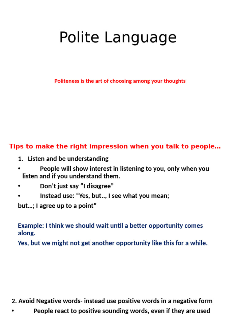Polite Language | PDF