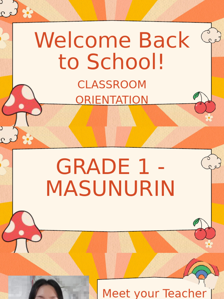 Grade 1 Classroom Orientation Guide | PDF