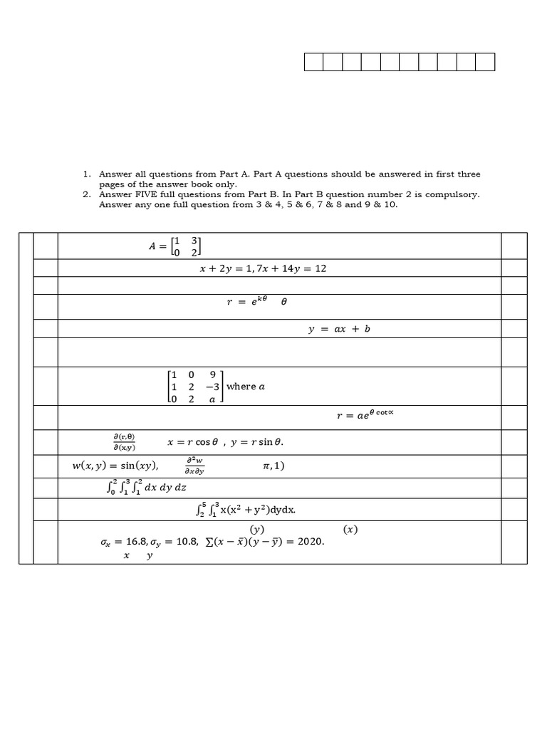 Cluster C - Model Paper - 1 - Final | PDF | Eigenvalues And ...