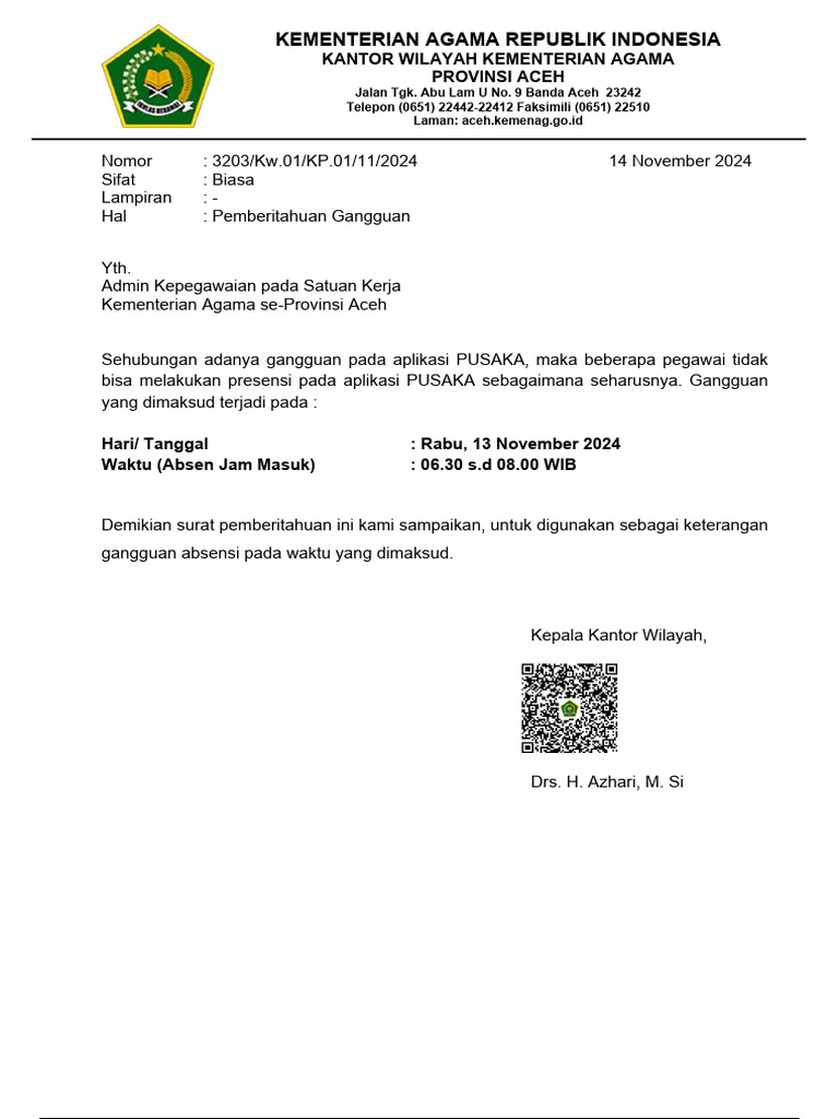 Surat Keterangan Error - PAGI | PDF