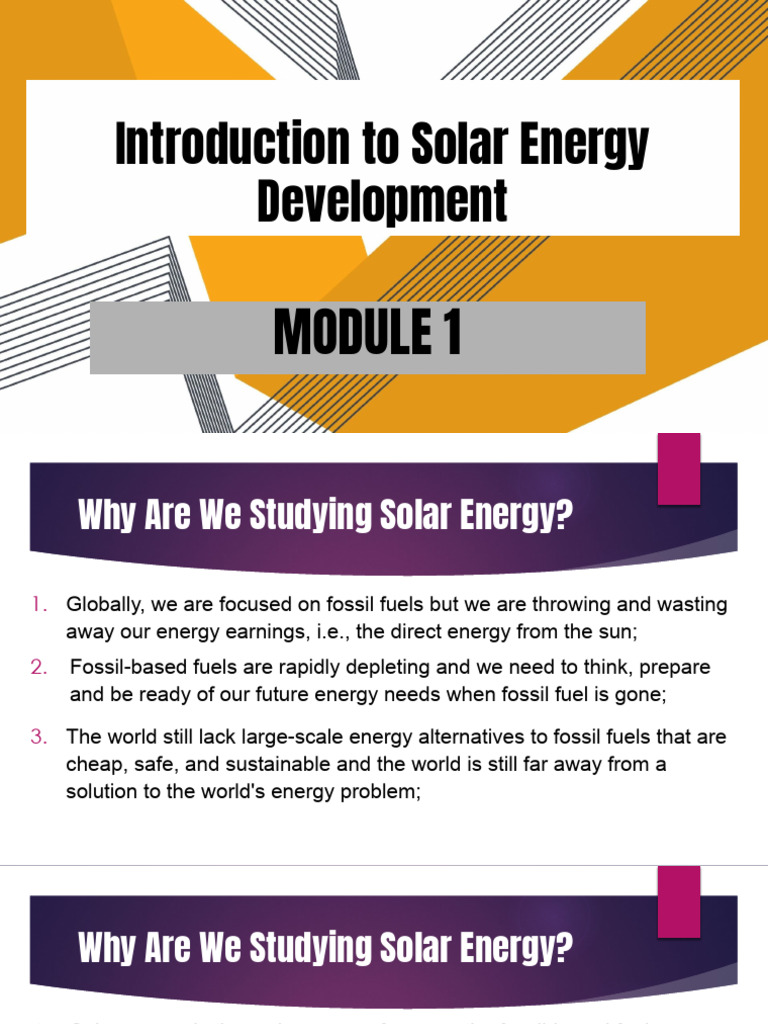 Module 1 - Introduction To Solar Energy Development | PDF | Climate ...