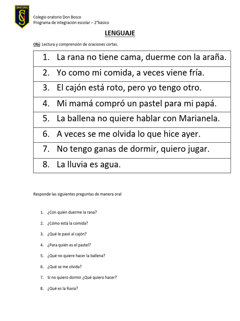 Lenguaje - 2°básico | PDF