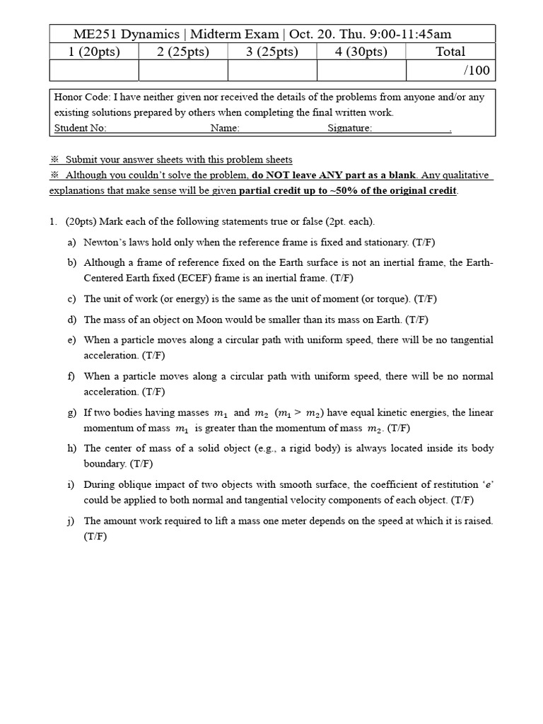 2022 Midterm | PDF | Force | Mass